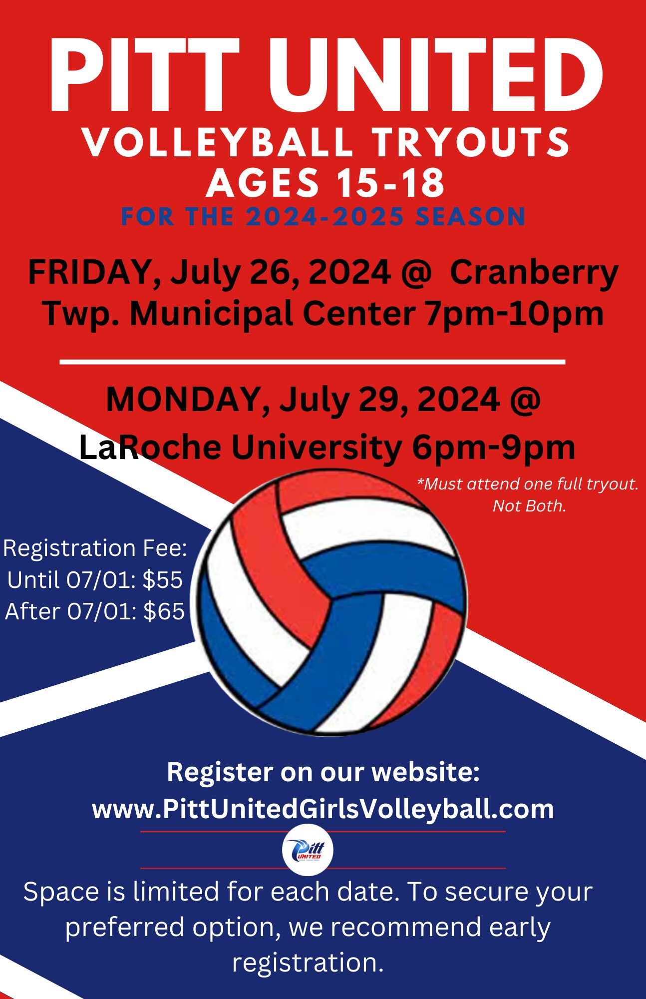 Tryouts – Pitt United Girls Volleyball